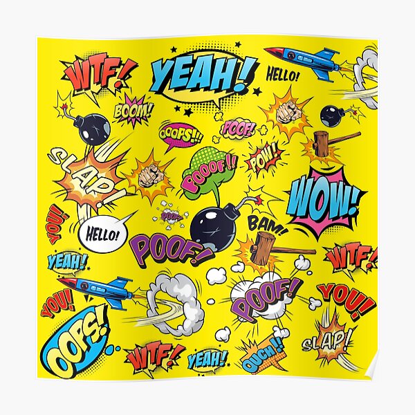 Poster « Copie de la copie de la conception de dessin animé de dessin animé comique », par JPS ...