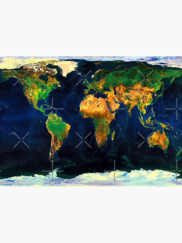 "Planet Earth • Atlas Terrain World Map" Poster for Sale by ...