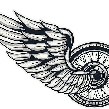 "Motorcycle wheel with wing" Poster for Sale by thesmokeydogs | Redbubble