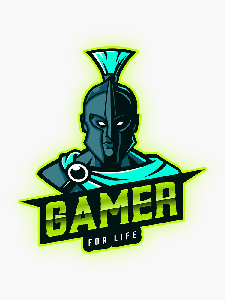 "Gamer for Life with Tough looking Spartan" Sticker for Sale by ...