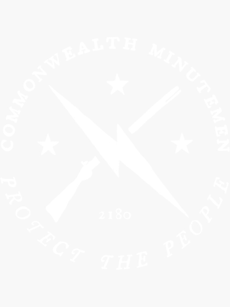 "Commonwealth Minutemen Fallout 4 Faction Logo White Emblem Classic T ...