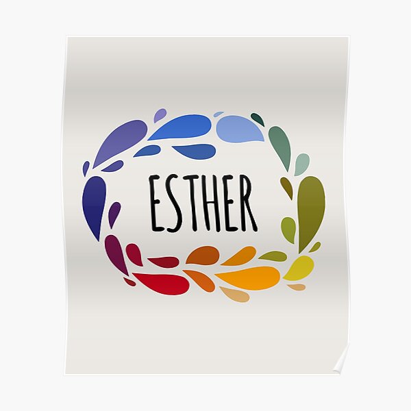 "Esther Name Cute Colorful Gift Named Esther" Poster by kindxinn ...