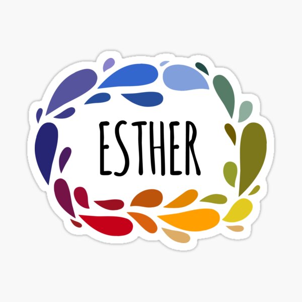 "Esther Name Cute Colorful Gift Named Esther" Sticker for Sale by ...