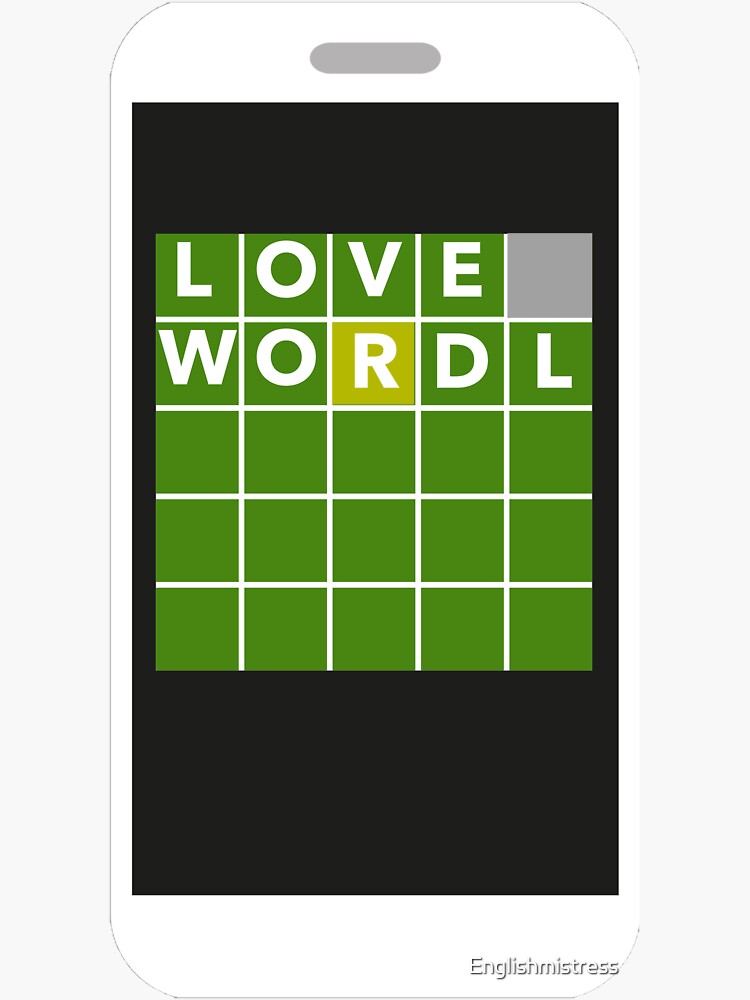 "Love Wordle/ WORDL" Sticker for Sale by Englishmistress | Redbubble