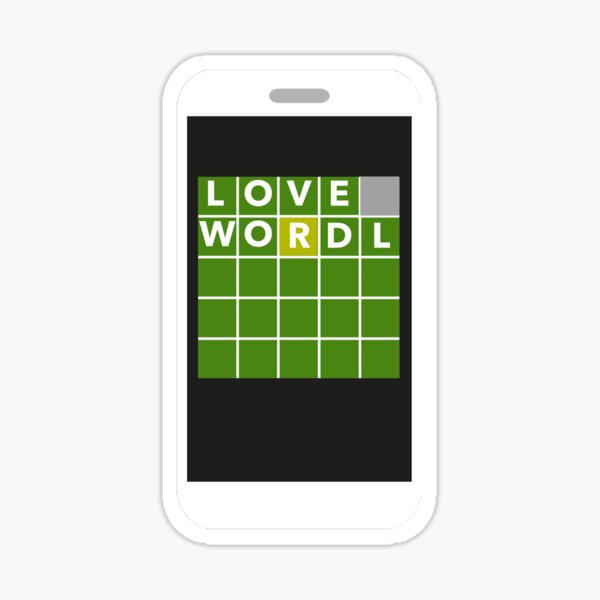 "Love Wordle/ WORDL" Sticker for Sale by Englishmistress | Redbubble