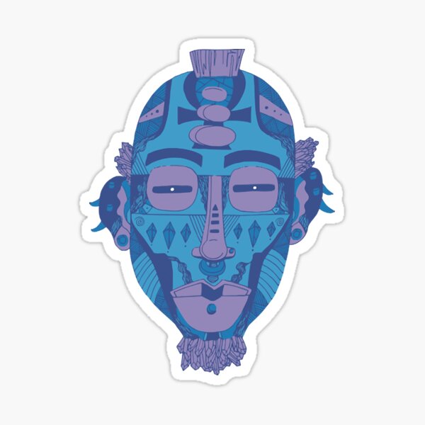 "Mountain Blue African Mask 5 " Sticker for Sale by kent8745 | Redbubble