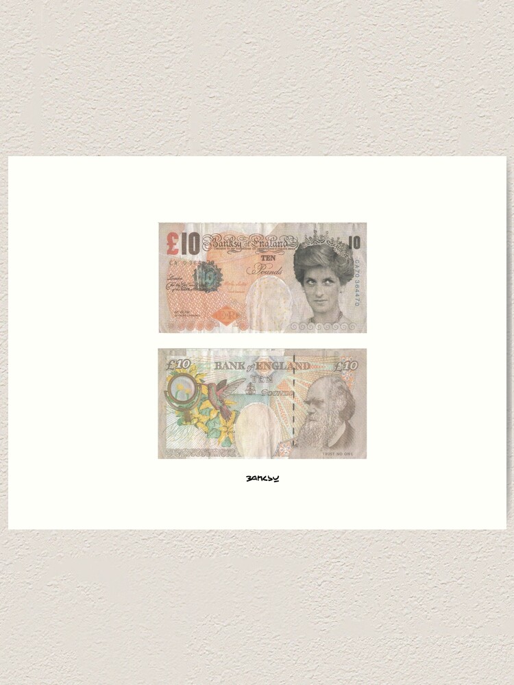 "pbbyc - Banksy Princess Diana £10 Note" Art Print by pbbyc | Redbubble