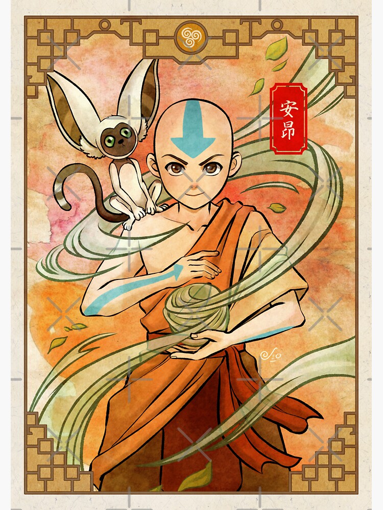 "Avatar the Last Airbender / ATLA - Aang" Sticker by LeorenArt | Redbubble