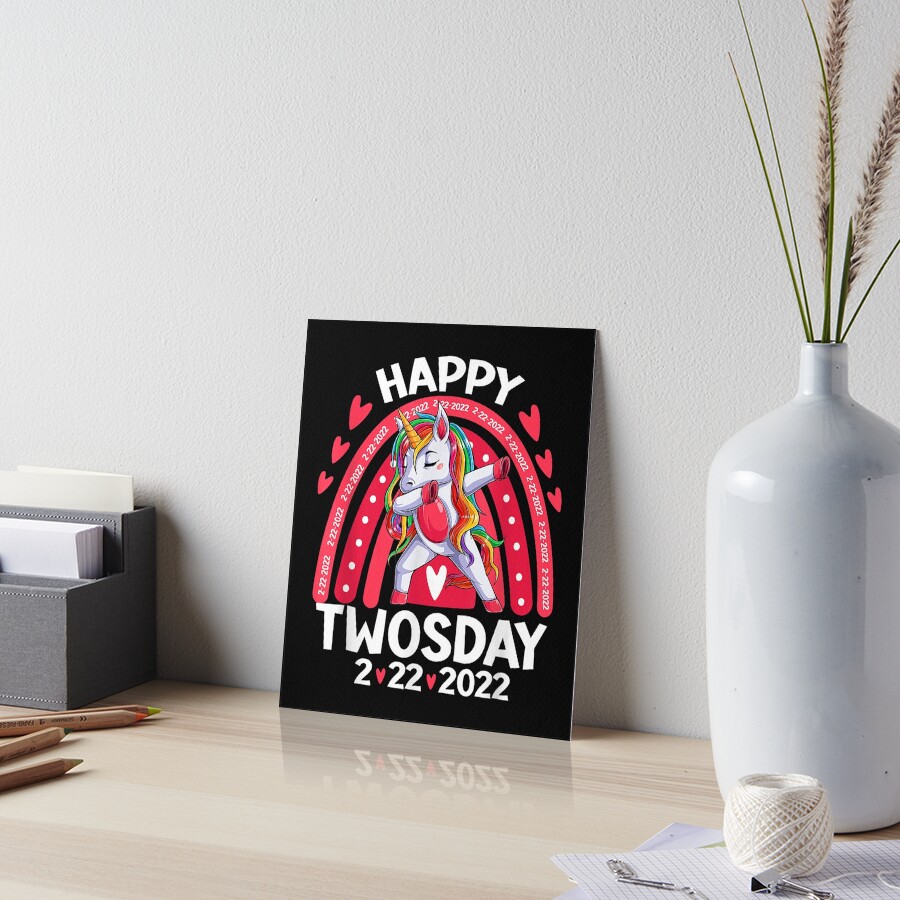 "Happy Twosday 2022 Unicorn Girl Rainbow Twos-Day 2_22_2022 T-Shirt ...