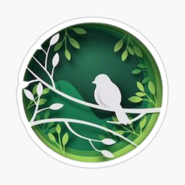 "Art carve bird" Sticker by G-FLORIAN | Redbubble