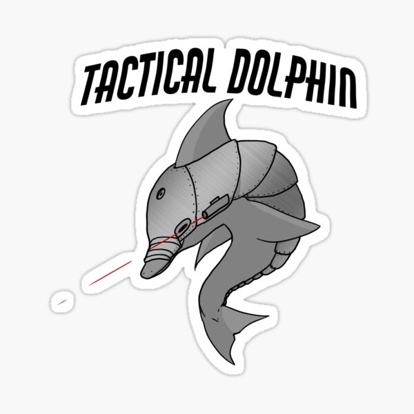 "Tactical Dolphin" Sticker by Chaotic-Crochet | Redbubble