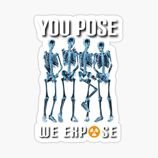 "You pose we expose." Sticker by Umiska | Redbubble