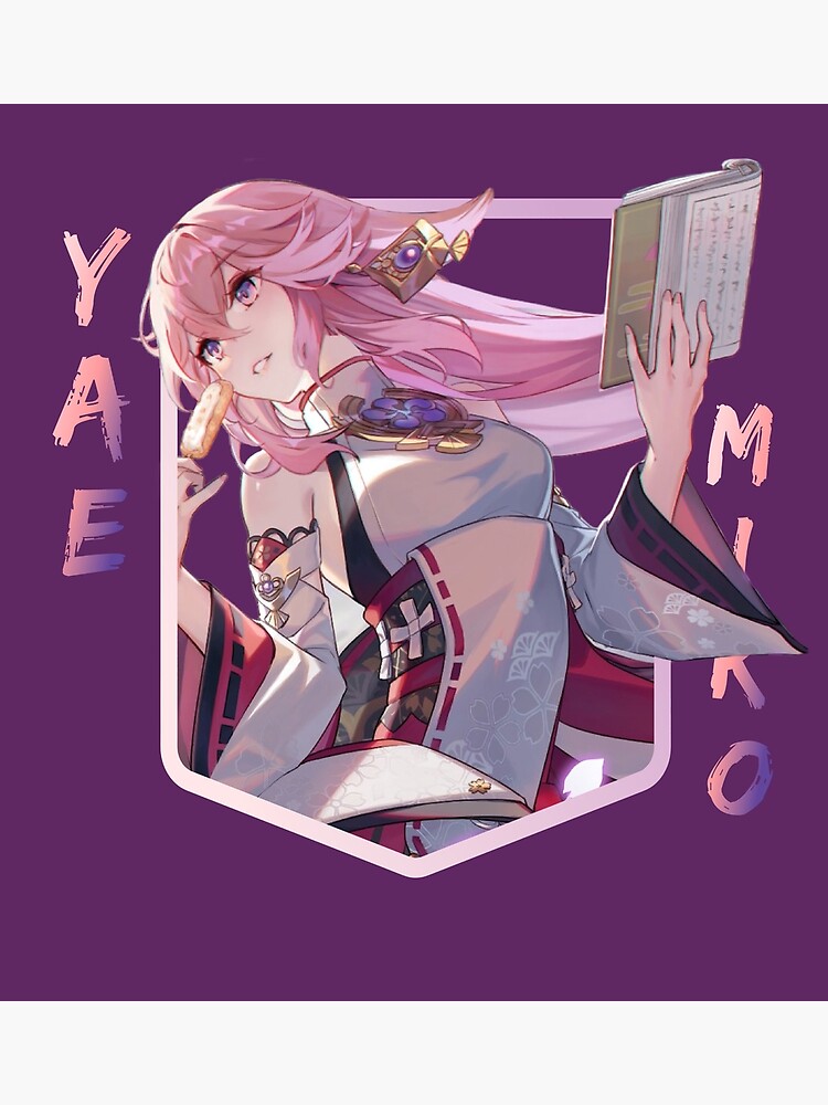 "Genshin Impact - Yae Miko (with name)" Art Print by JapaneseGoods ...