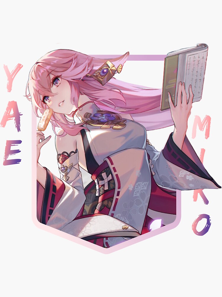 Pegatina «Genshin Impact - Yae Miko (con nombre)» de JapaneseGoods | Redbubble