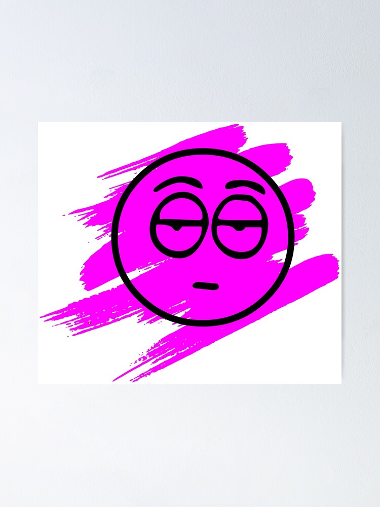 "Not Bothered Smiley Face With Pink Brush Stroke Bright Design" Poster ...