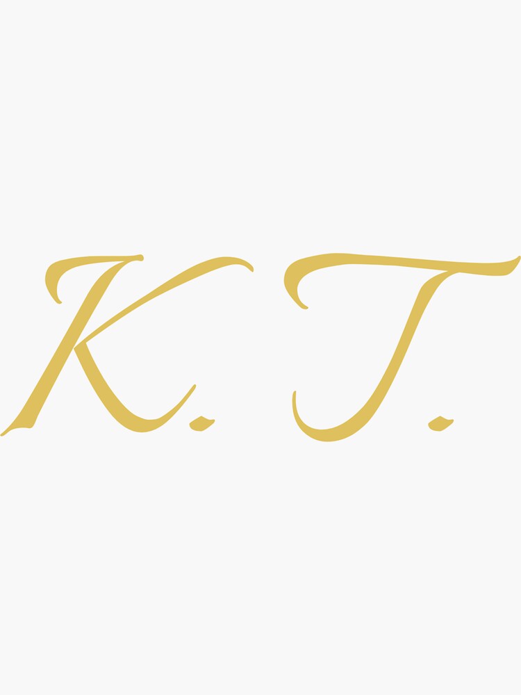 "KT Initials | Gold Lettering | Personalised Gifts" Sticker by ...
