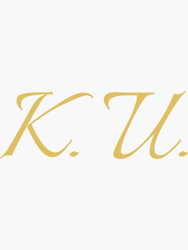 "KU Initials | Gold Lettering | Personalised Gifts" Sticker for Sale by ...