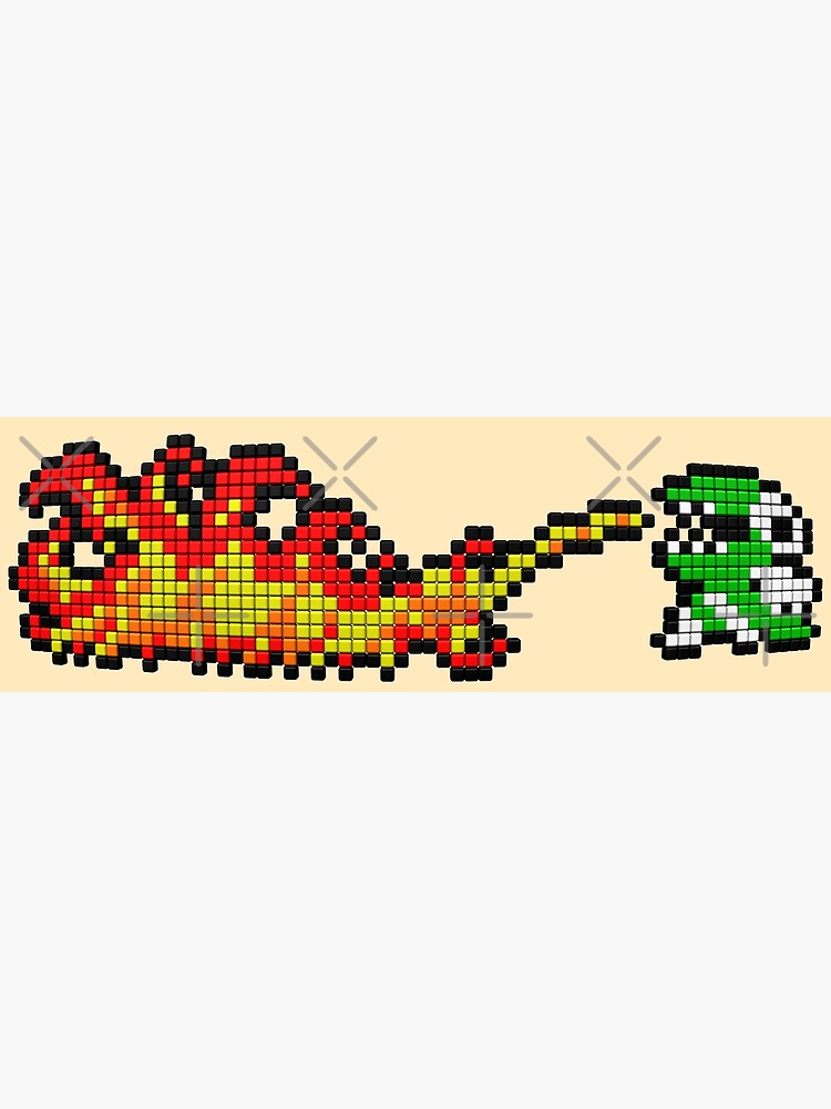 "Dig Dug Fygar Flame" Poster for Sale by Pixel-Play | Redbubble