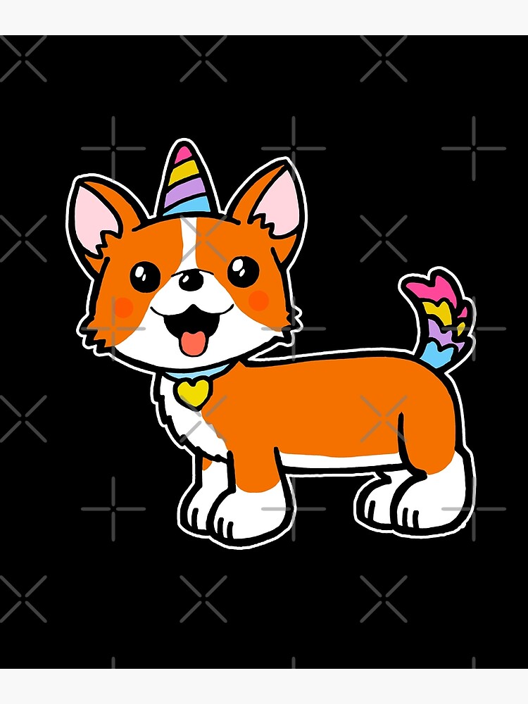 Póster «Corgi-Corn, Unicornio pug, Unicornio, Corgi, Cachorro, Mítico ...