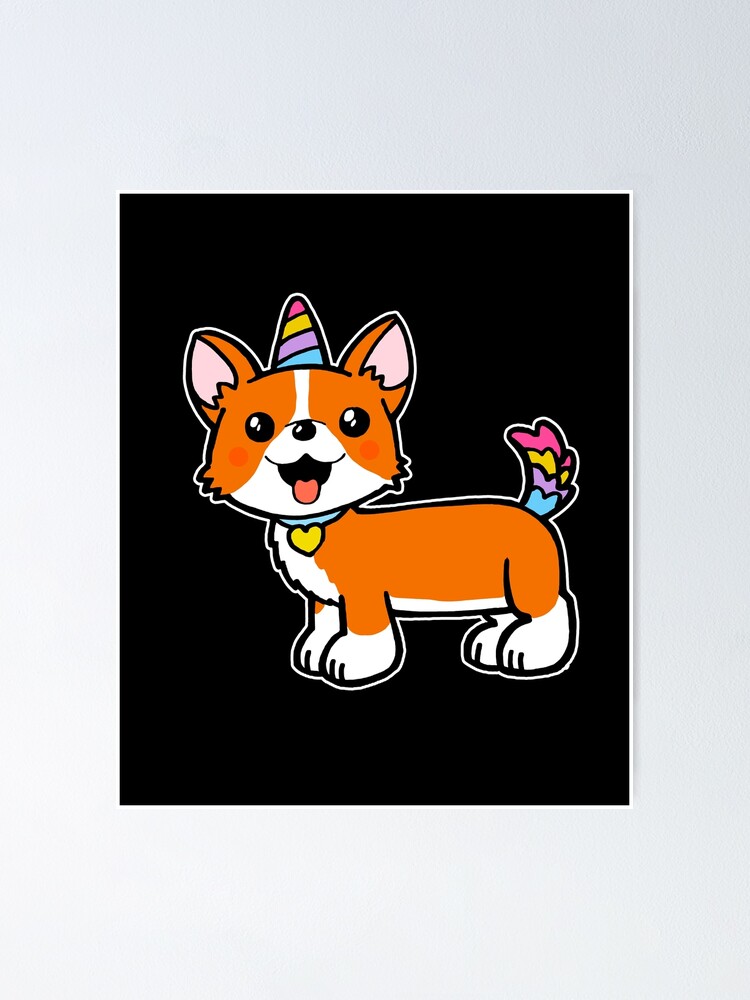 Póster «Corgi-Corn, Unicornio pug, Unicornio, Corgi, Cachorro, Mítico ...