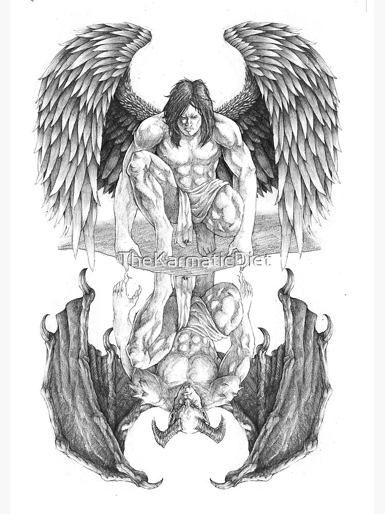 "Angel Demon Reflection" Art Print for Sale by TheKarmaticDiet | Redbubble