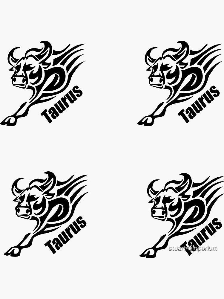 "Taurus Raging Bull Zodiac Star Sign Astrology Horoscope" Sticker by ...
