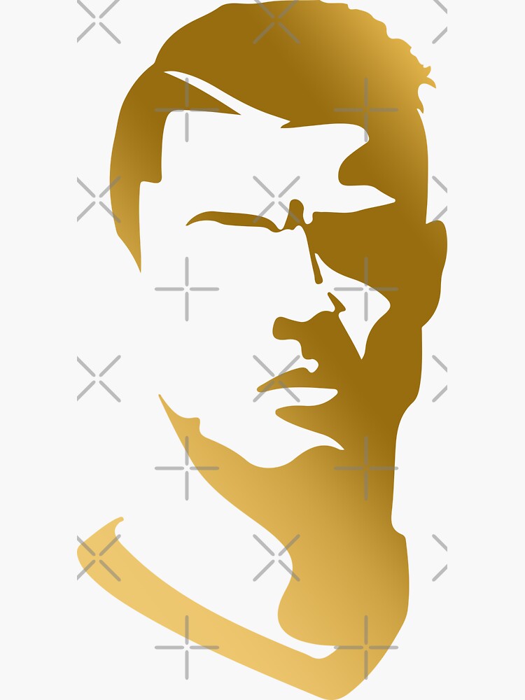 "Golden Cristiano Ronaldo Logo Design" Sticker by ERISIDESIGN | Redbubble