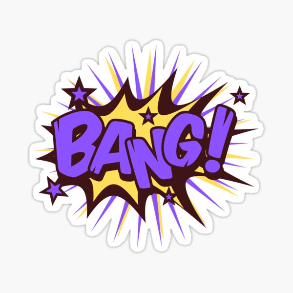 "Bang animation " Sticker by 1971JSDesigns | Redbubble