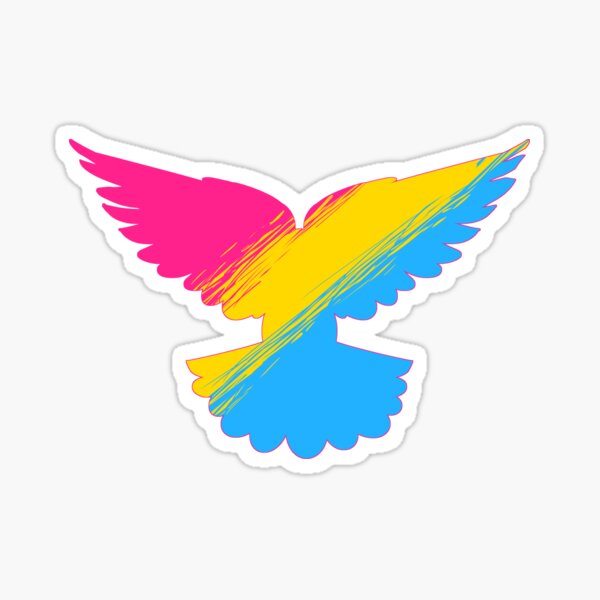 "Pansexual Pride Bird" Sticker by Draikinator | Redbubble