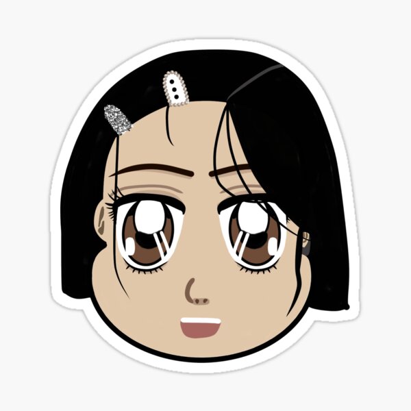 "stylish short haired chibi girl " Sticker for Sale by shinerstnoir ...