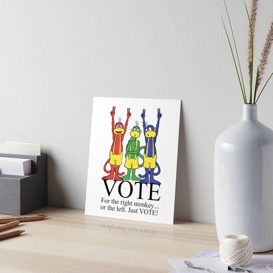 "Political Monkey Vote Election Candidate Left Right Rally | Three Wise ...