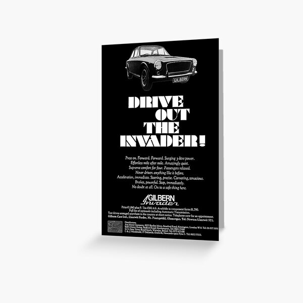 "GILBERN INVADER GT - ADVERT" Greeting Card by ThrowbackM3 | Redbubble