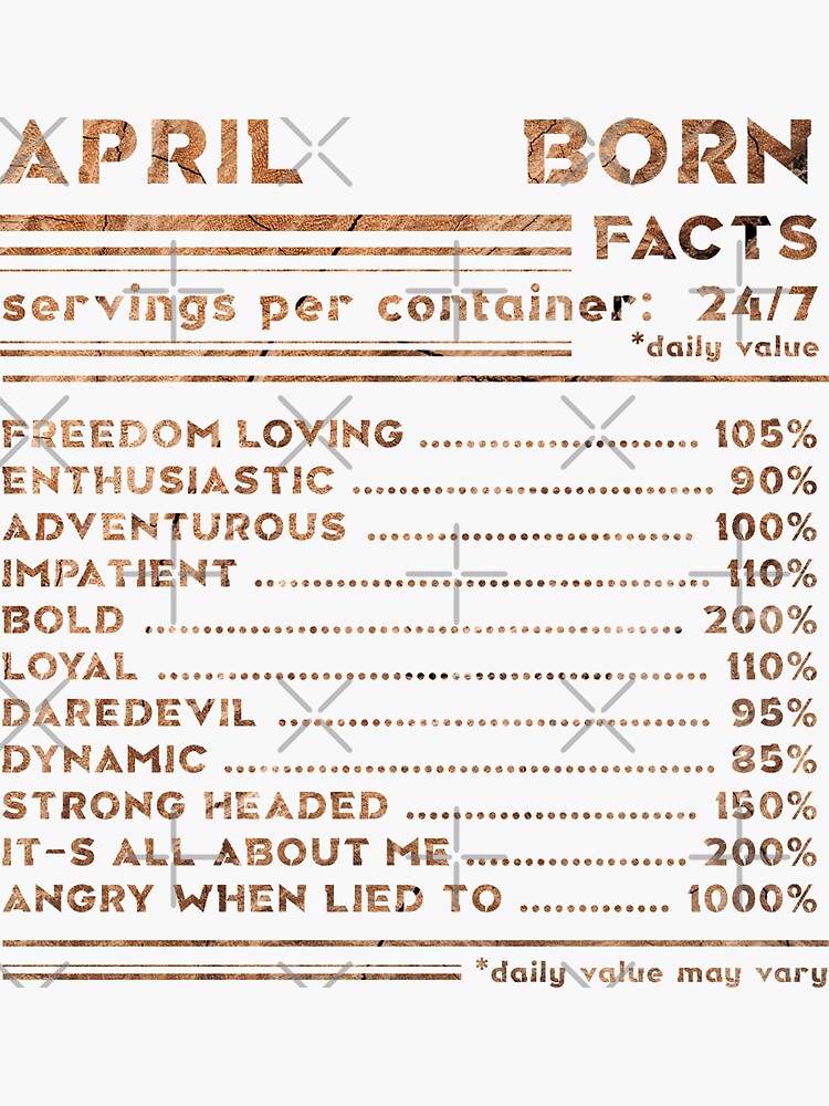 "April Born Facts" Sticker by Hibridium | Redbubble