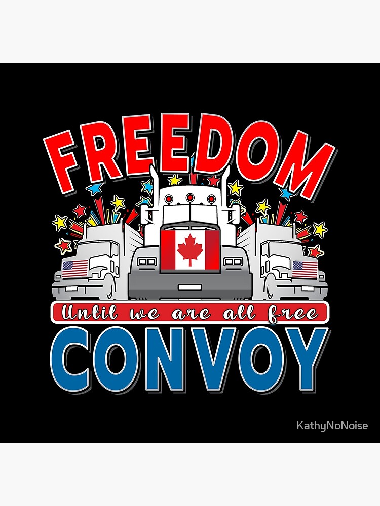 "FREEDOM CONVOY 2022 UNTIL WE ARE ALL FREE LETTERS RED AND BLUE" Poster ...