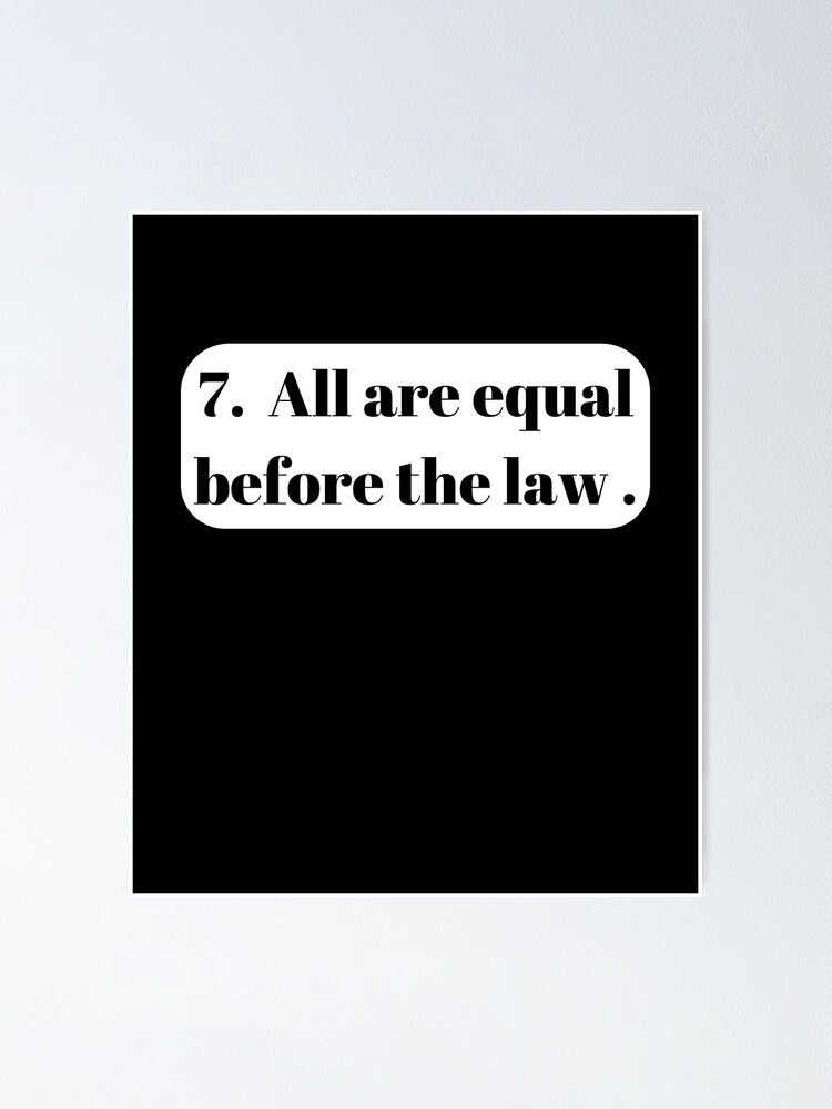 "Universal Declaration of Human Rights Article 7" Poster by Freihalt ...