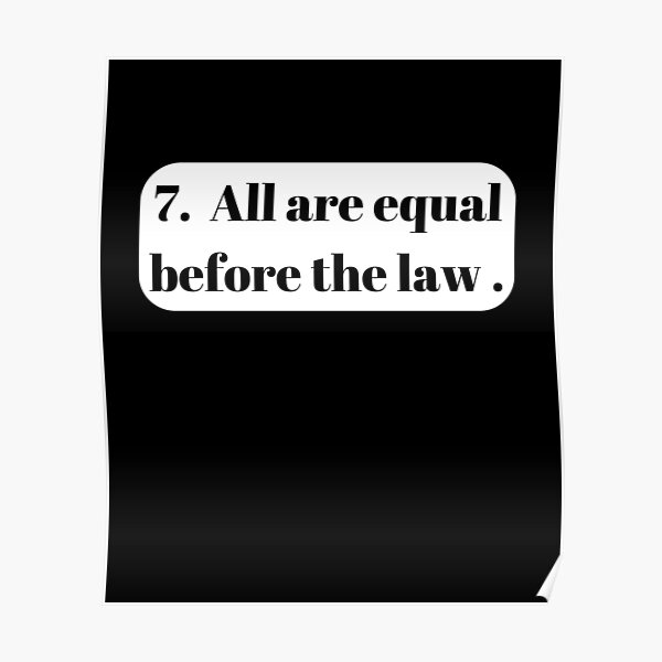 "Universal Declaration of Human Rights Article 7" Poster by Freihalt ...