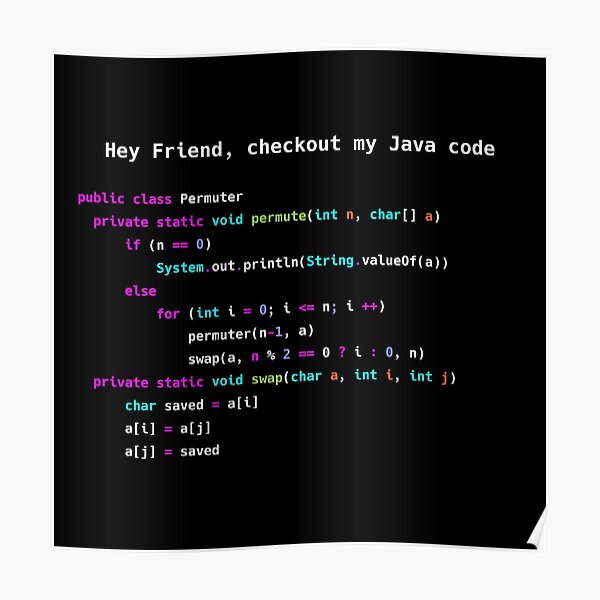 "Checkout my Java code. Programmers meme" Poster by opooqodesign ...