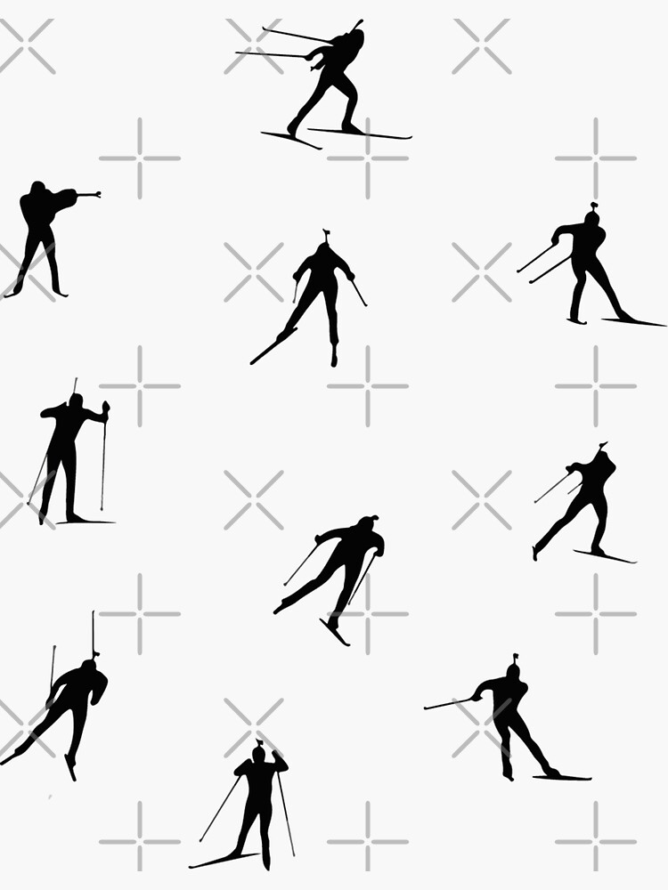 "Biathlon silhouette and pattern pack" Sticker for Sale by UrbanGalaxy ...