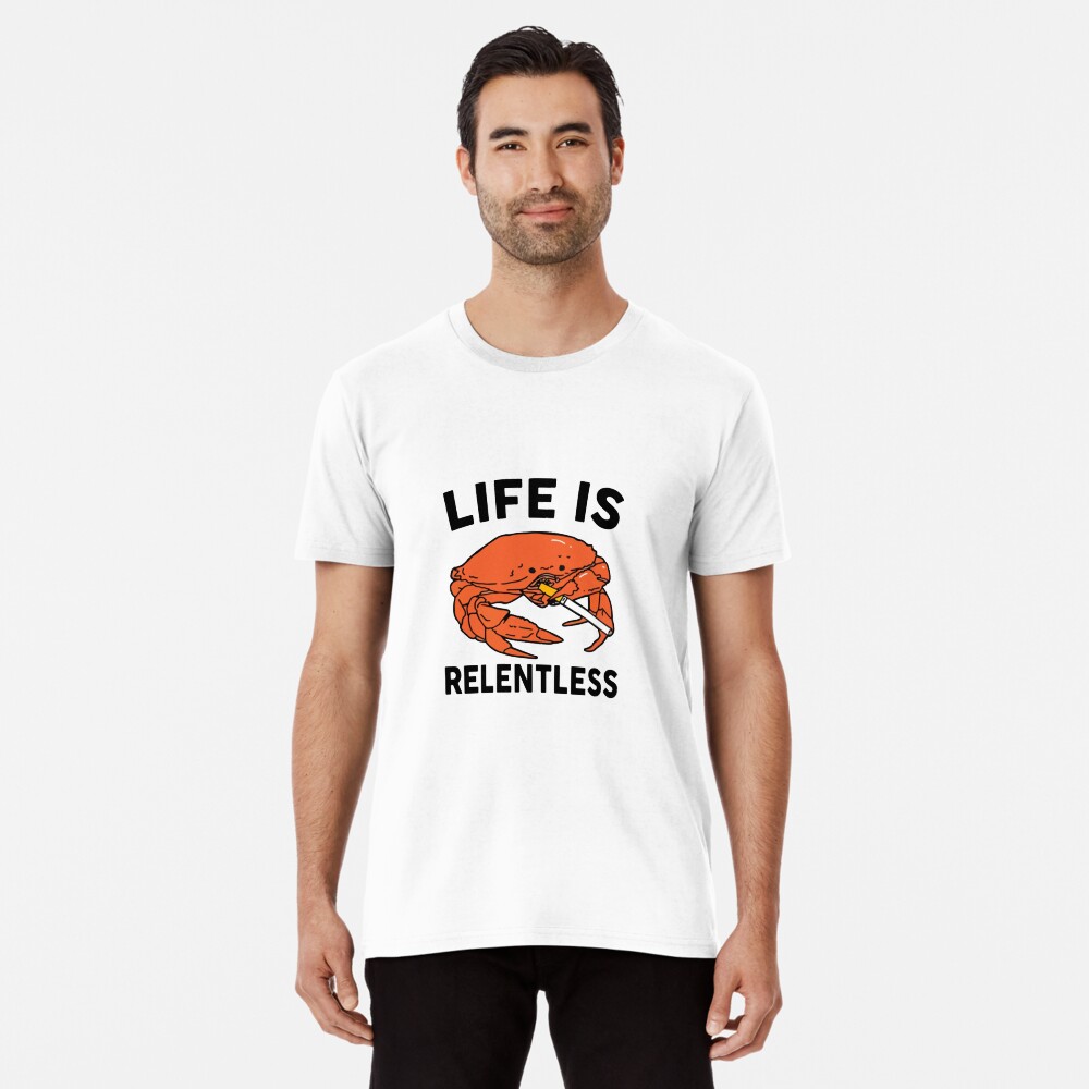 "Crab Smoking Life Is Relentless Sticker" Sticker for Sale by PaulWilla ...