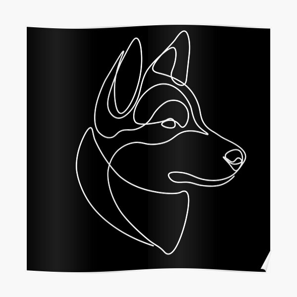 "One line husky" Poster for Sale by TheMoodyQueen | Redbubble