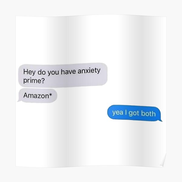 "Anxiety prime meme" Poster for Sale by srihitha11 | Redbubble