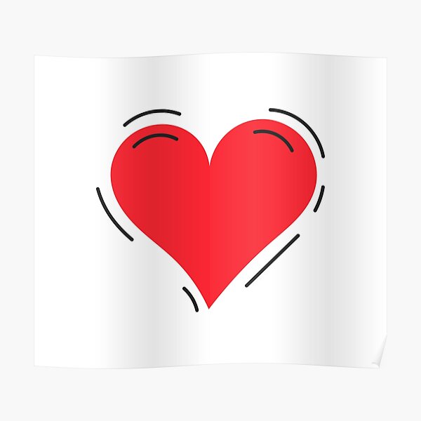 "Beating red heart illustration" Poster by StudioBarcelona | Redbubble