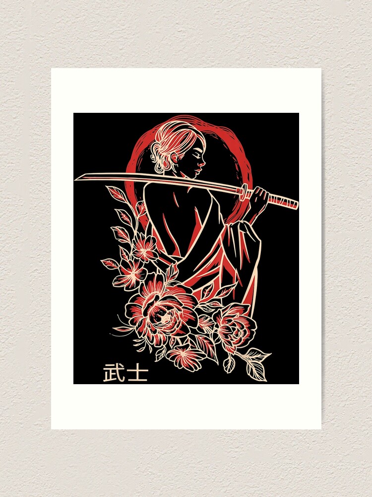 "Japanese Female Samurai - Ancient Japanese Samurai" Art Print for Sale ...