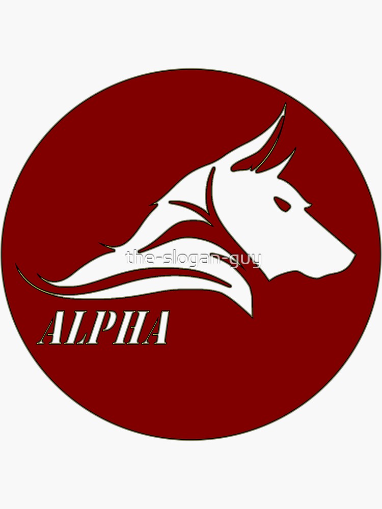 "ALPHA WOLF" Sticker by the-slogan-guy | Redbubble