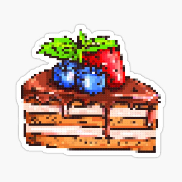 Pegatina «Tarta De Queso Pixel Art - Píxel Pedazo De Pastel» de ramazis ...