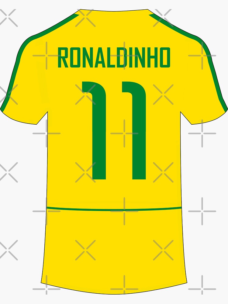 "Ronaldinho - Brazil 02 Home Kit" Sticker by OnTargetSports | Redbubble