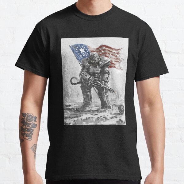 "Fallout 3 Enclave Battle Power Armor Gaming " Classic T-Shirt for Sale ...