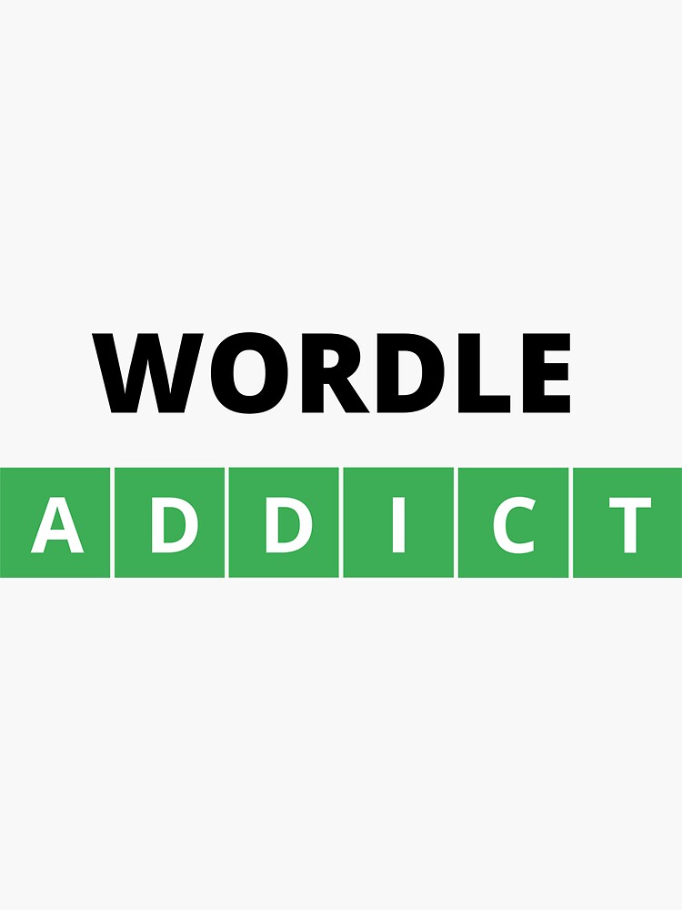 "Wordle addict T-shirt " Sticker for Sale by HippieStore | Redbubble