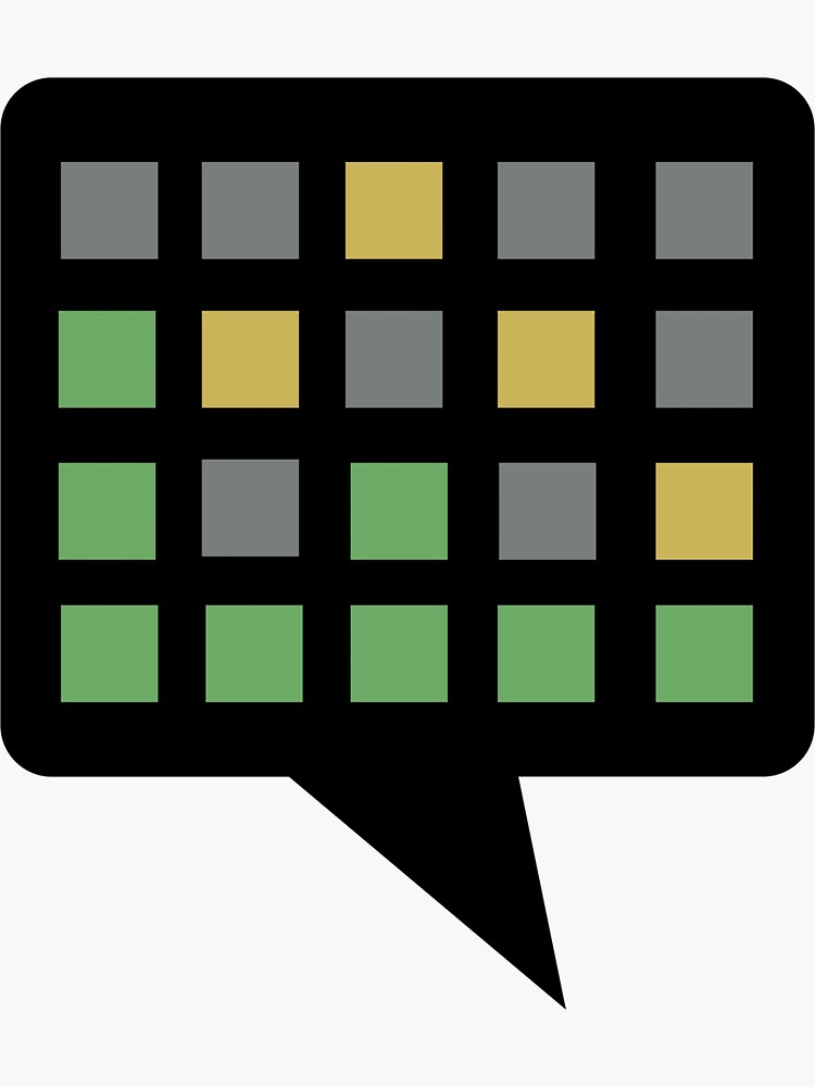 "Wordle Puzzle Grid Speech Bubble" Sticker for Sale by SukenyaDesigns ...