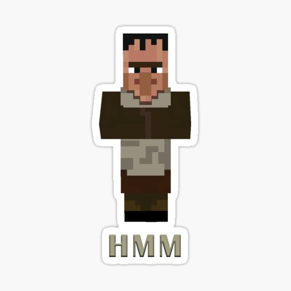 "Minecraft Villager Hmm" Sticker by Gameragon | Redbubble